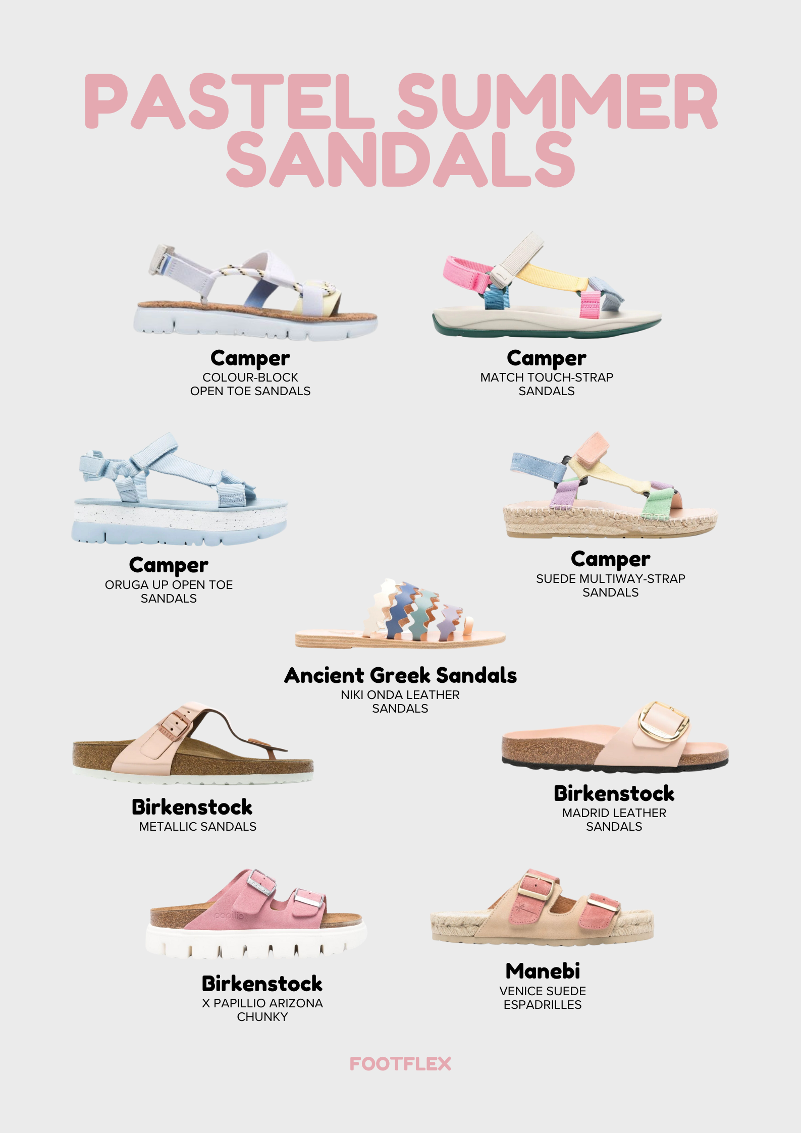 Pastel Summer Sandals – FootFlex